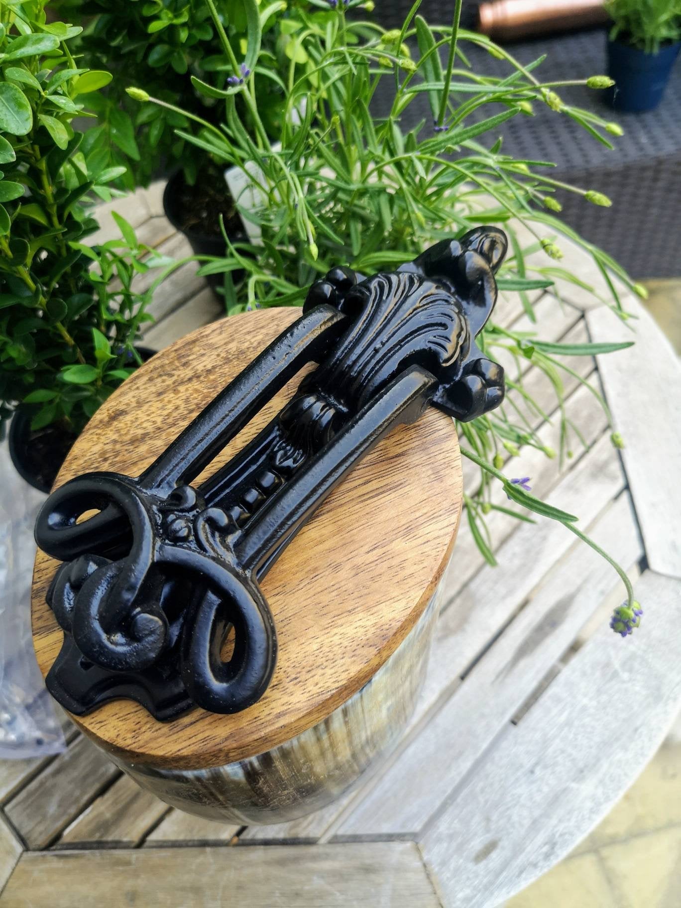 Tudor Ornate Door Knocker, Black Iron Door knocker